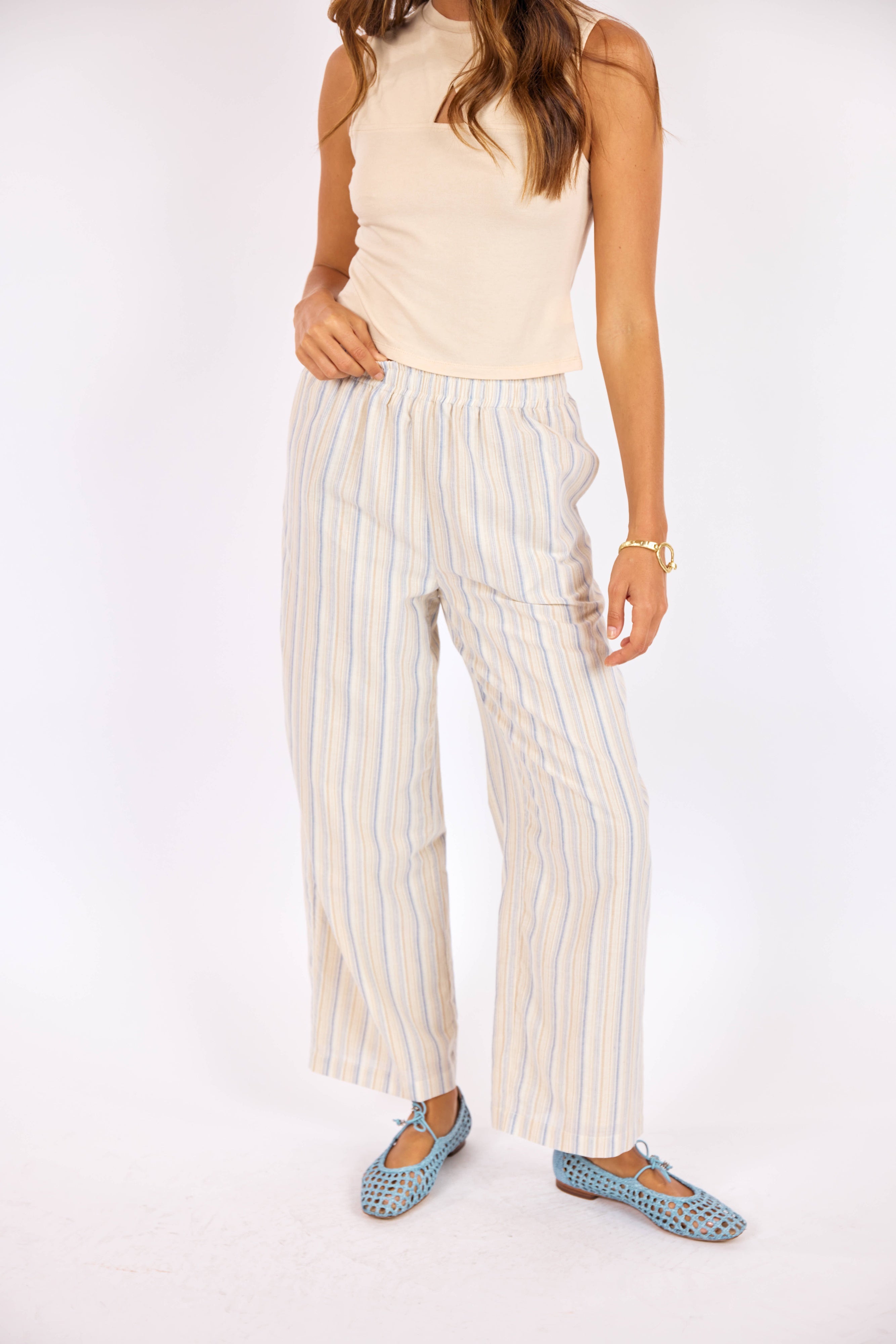 The Lands Pullon Pants- Blue Multi – Hazel Lane Boutique